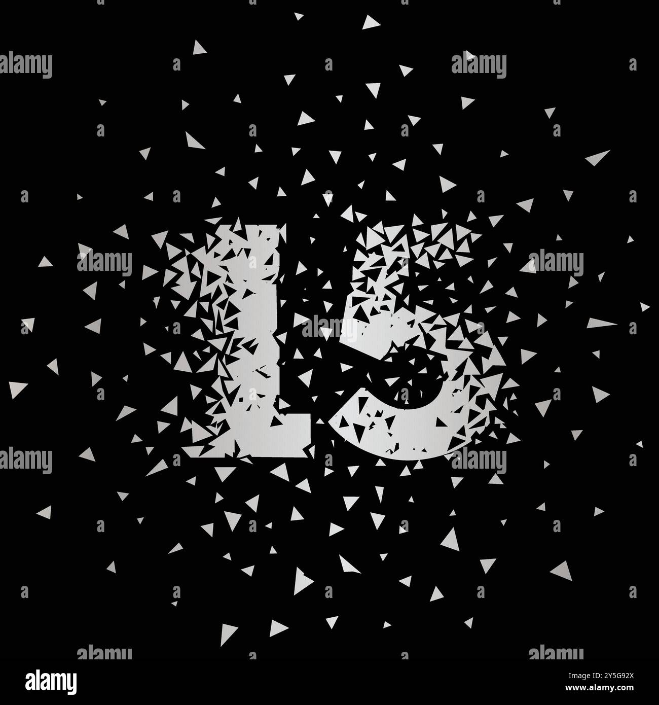 Broken numbers 15. Explosion effects. Vector and illustration Stock ...