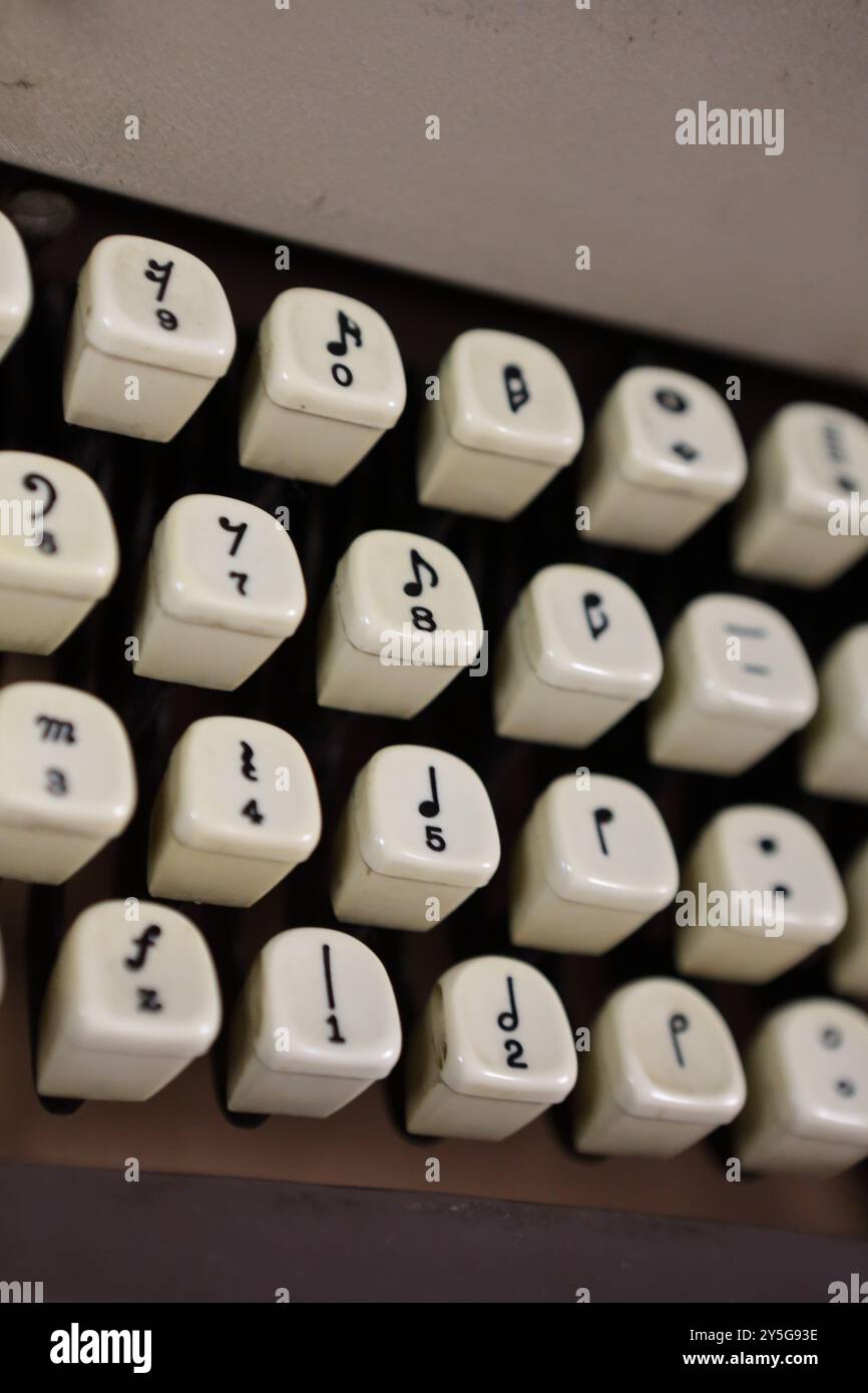 Musical notation on typewriter traditional manual typewriter typing ...