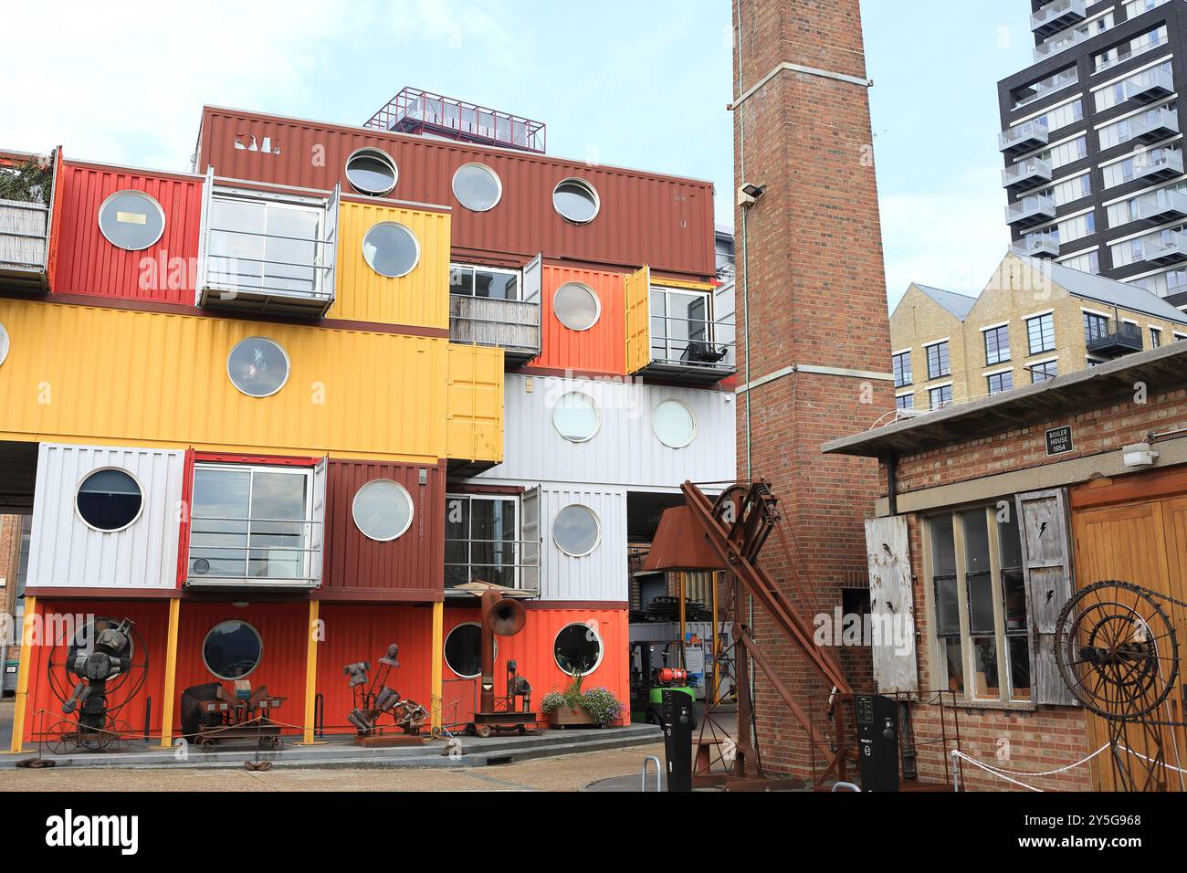Container City 2 II Trinity Buoy Wharf London UK River Thames Stock ...