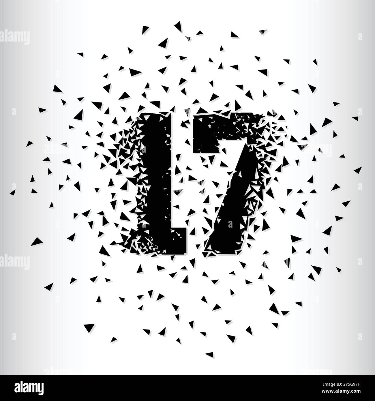 Broken numbers 17. Explosion effects. Vector and illustration Stock ...
