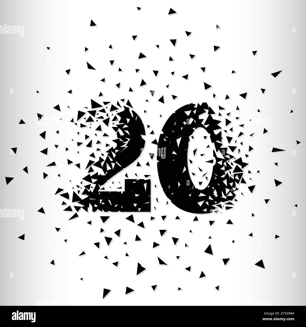 Broken numbers 20. Explosion effects. Vector and illustration Stock ...