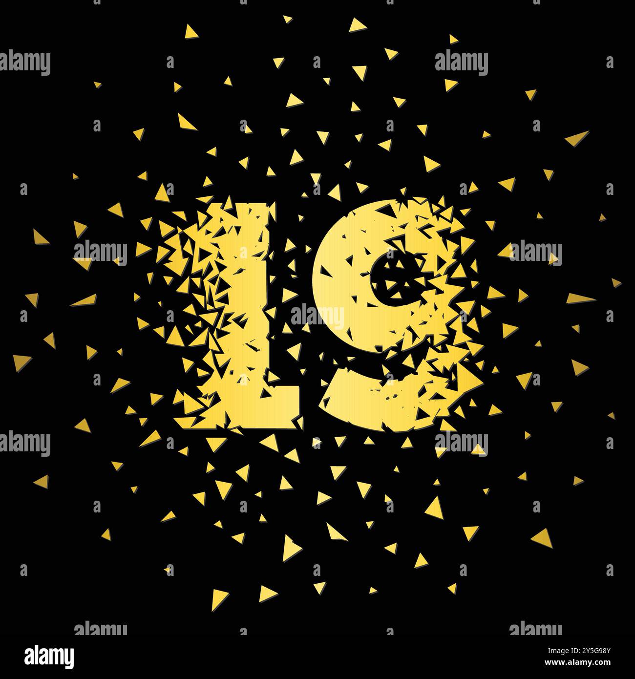 Broken numbers 19. Explosion effects. Vector and illustration Stock ...