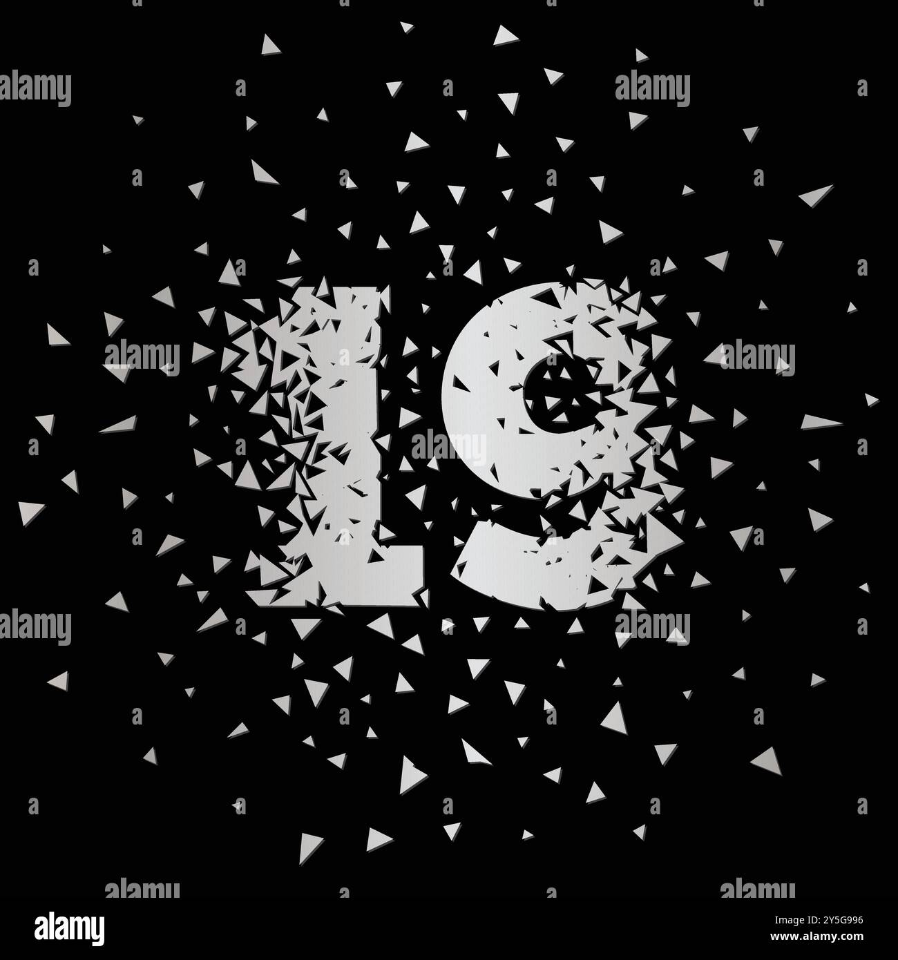 Broken numbers 19. Explosion effects. Vector and illustration Stock ...