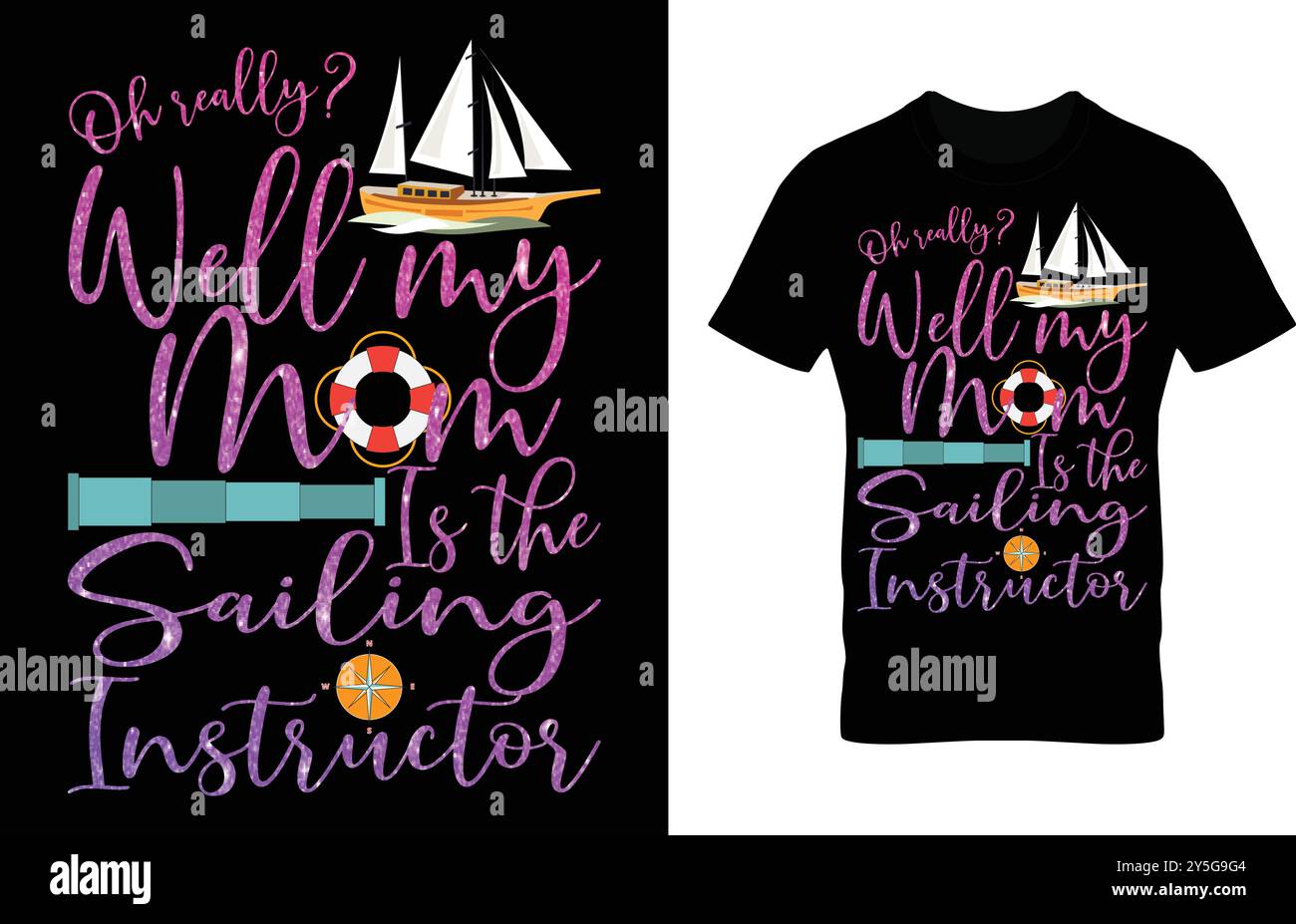Typography T-shirt design template, Sailing typography text base ...