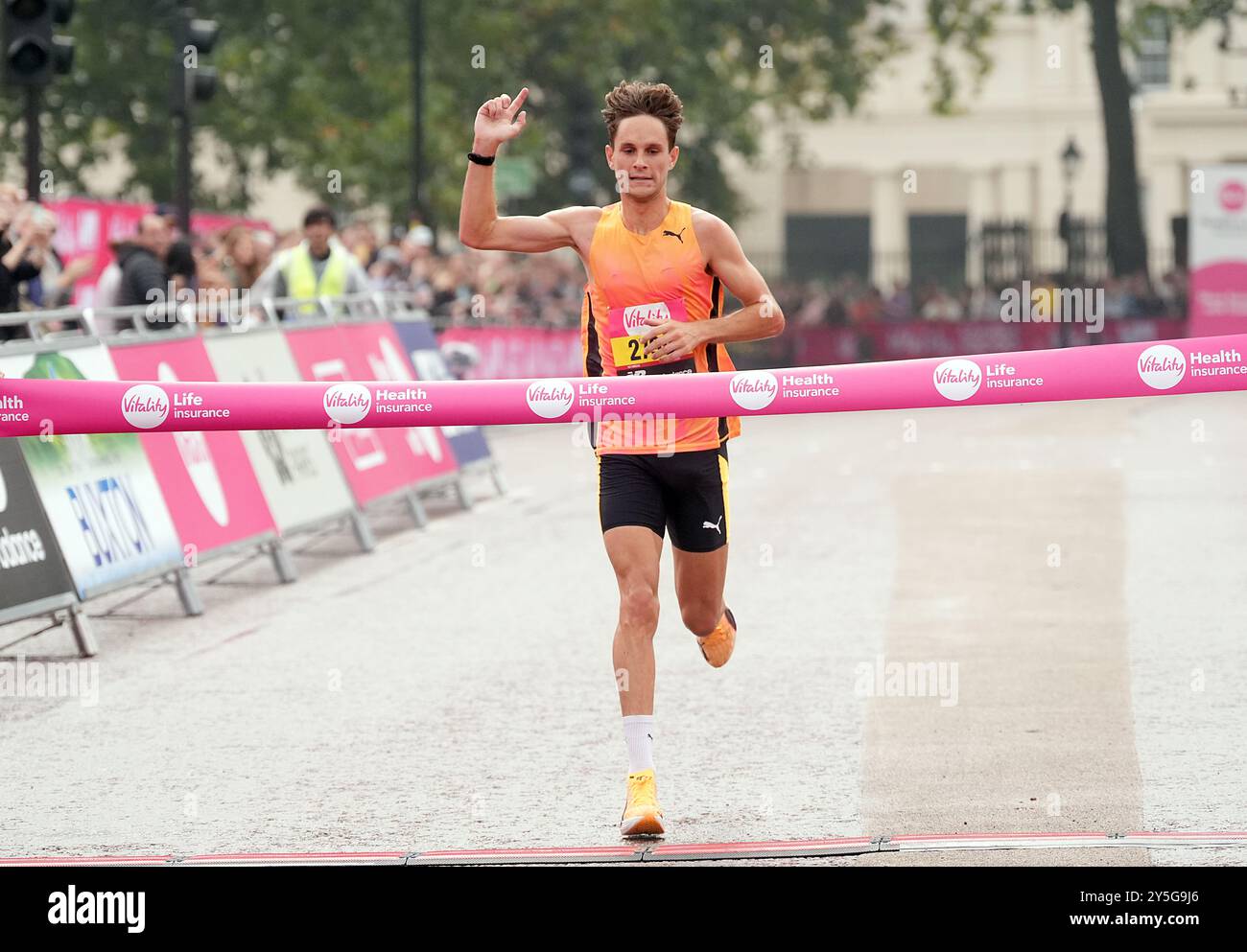 Jack Rowe completes the Vitality London 10,000 road race. Picture date ...