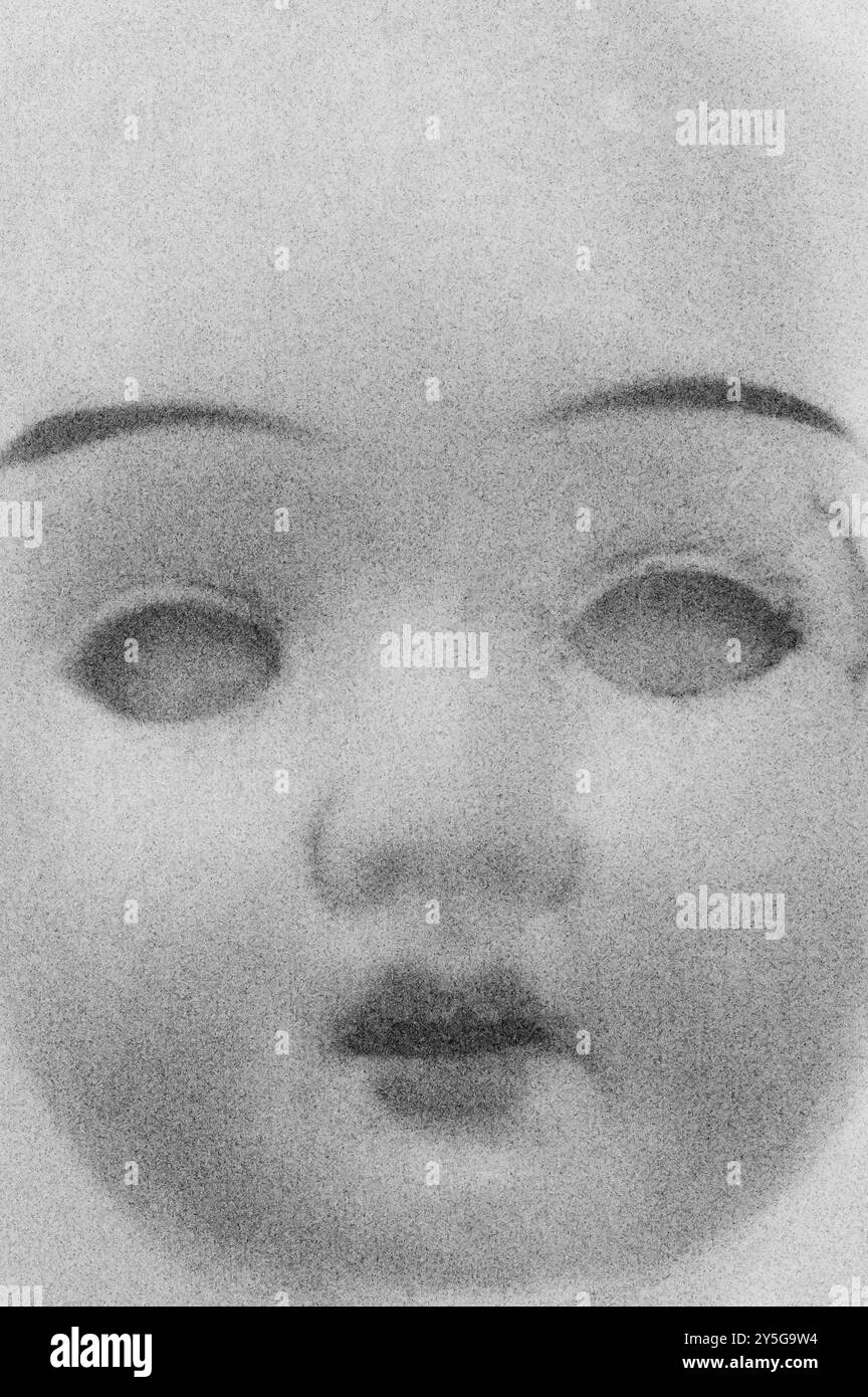 Soft and pencil like black and white image of face of girl with blank ...