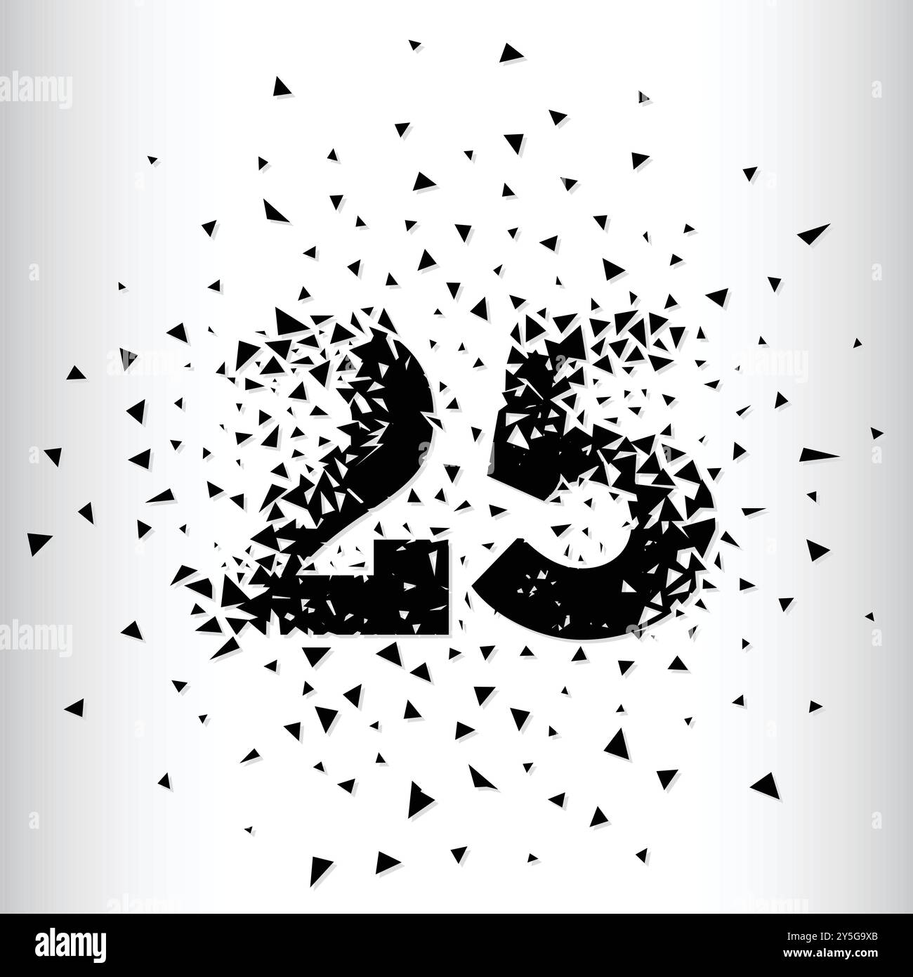 Broken numbers 25. Explosion effects. Vector and illustration Stock ...