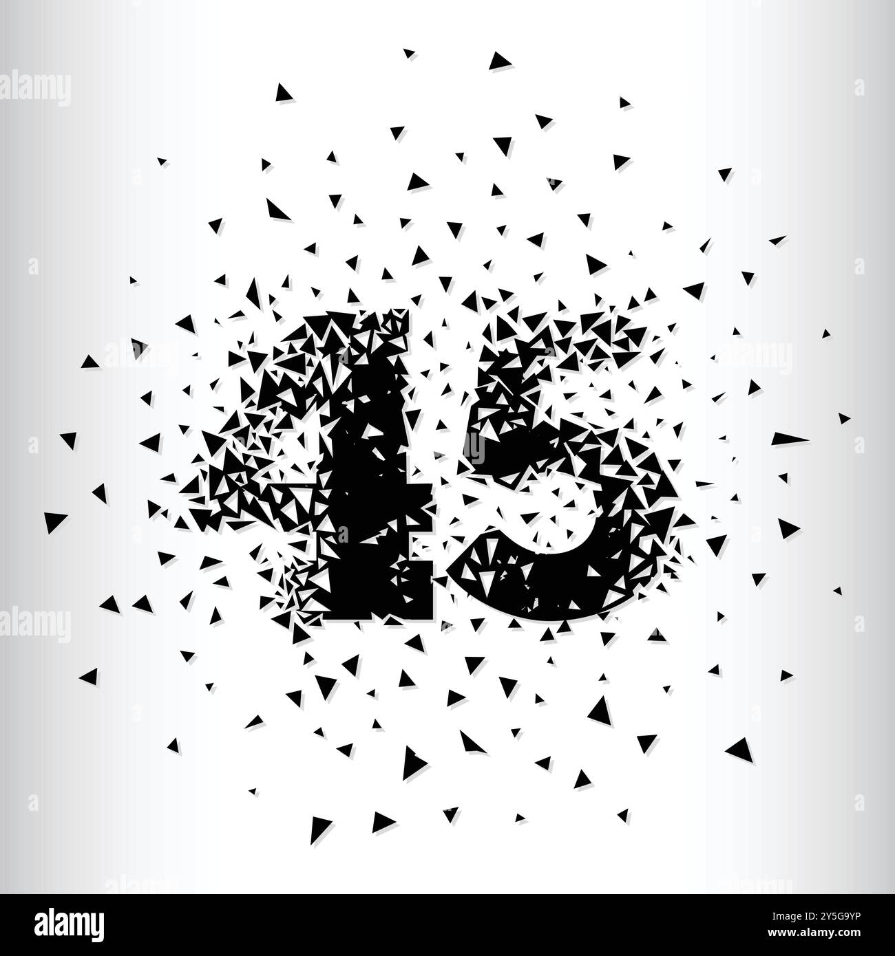 Broken numbers 45. Explosion effects. Vector and illustration Stock ...