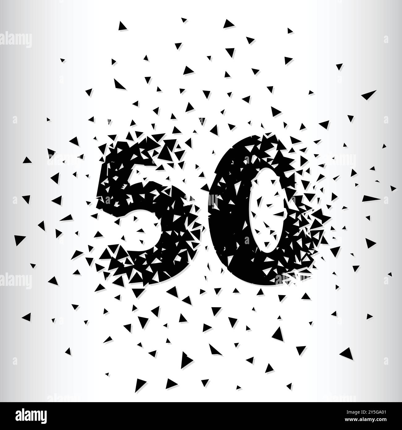 Broken numbers 50. Explosion effects. Vector and illustration Stock ...