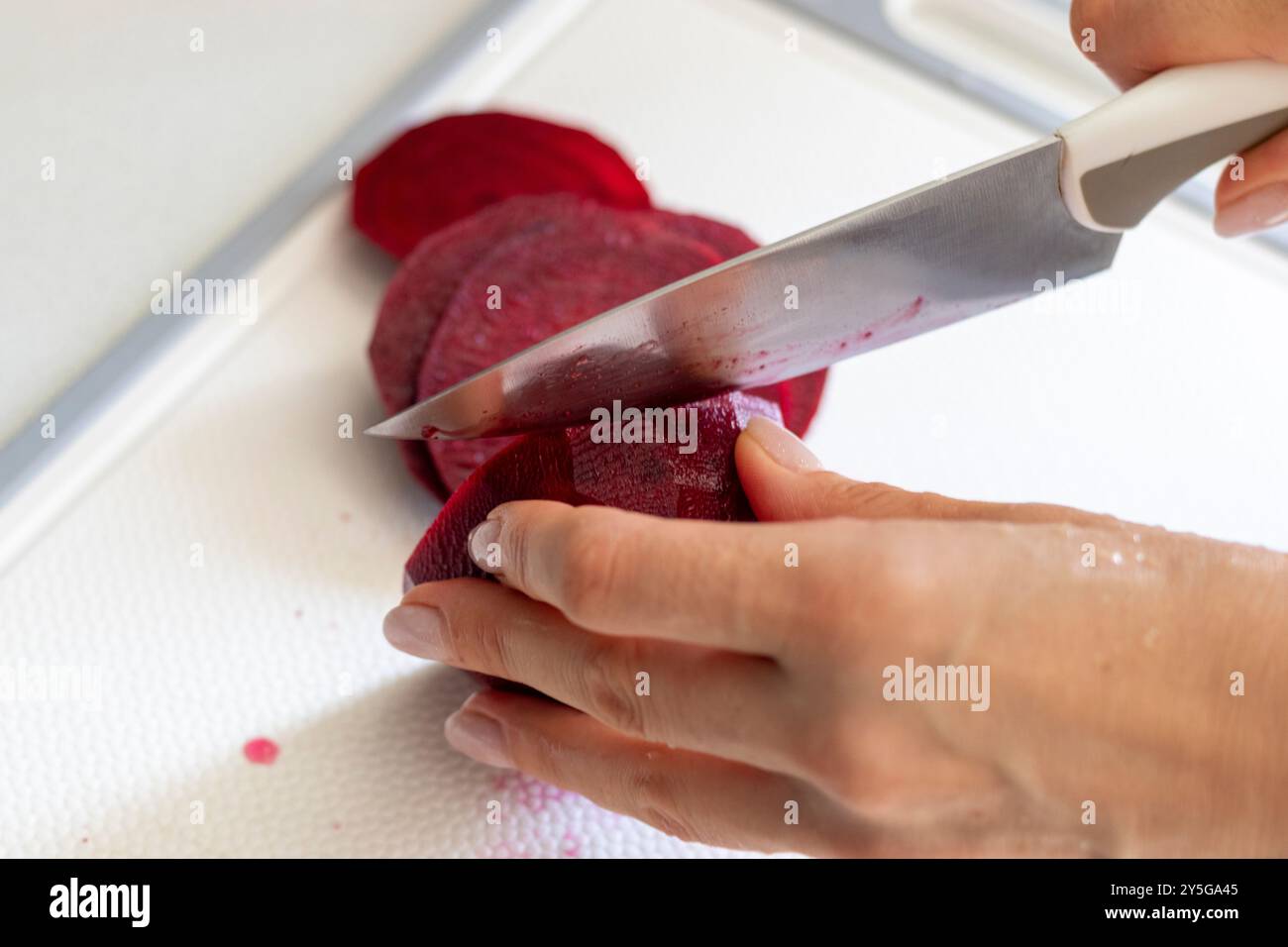 Shot of a freshly peeled and cut beetroot Stock Photo - Alamy