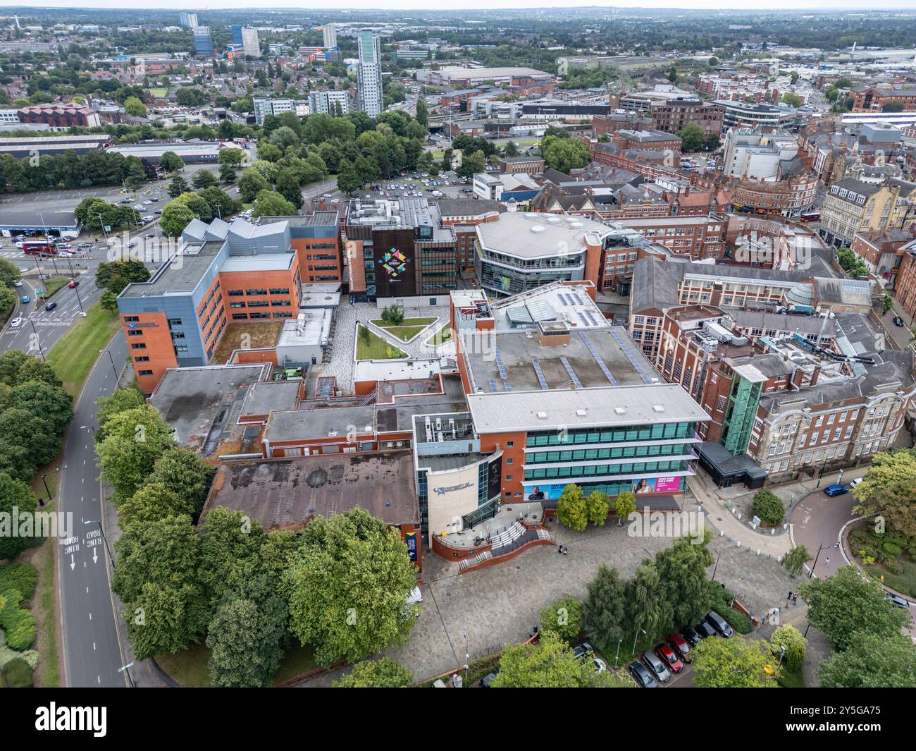 Aerial view of Ambika Paul Building of the University of Wolverhampton ...