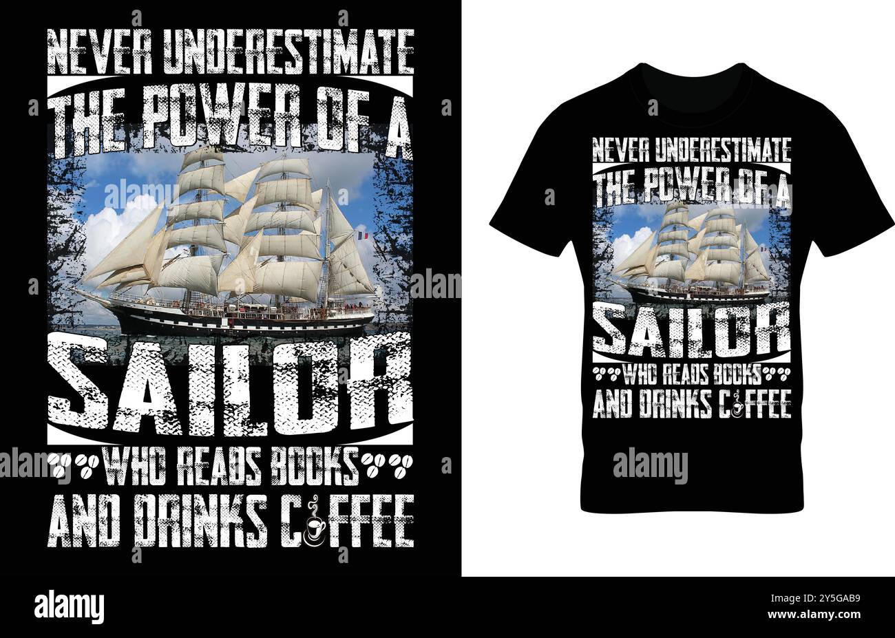 Sailing t-shirt design idea, sailing vector illustration artwork design ...