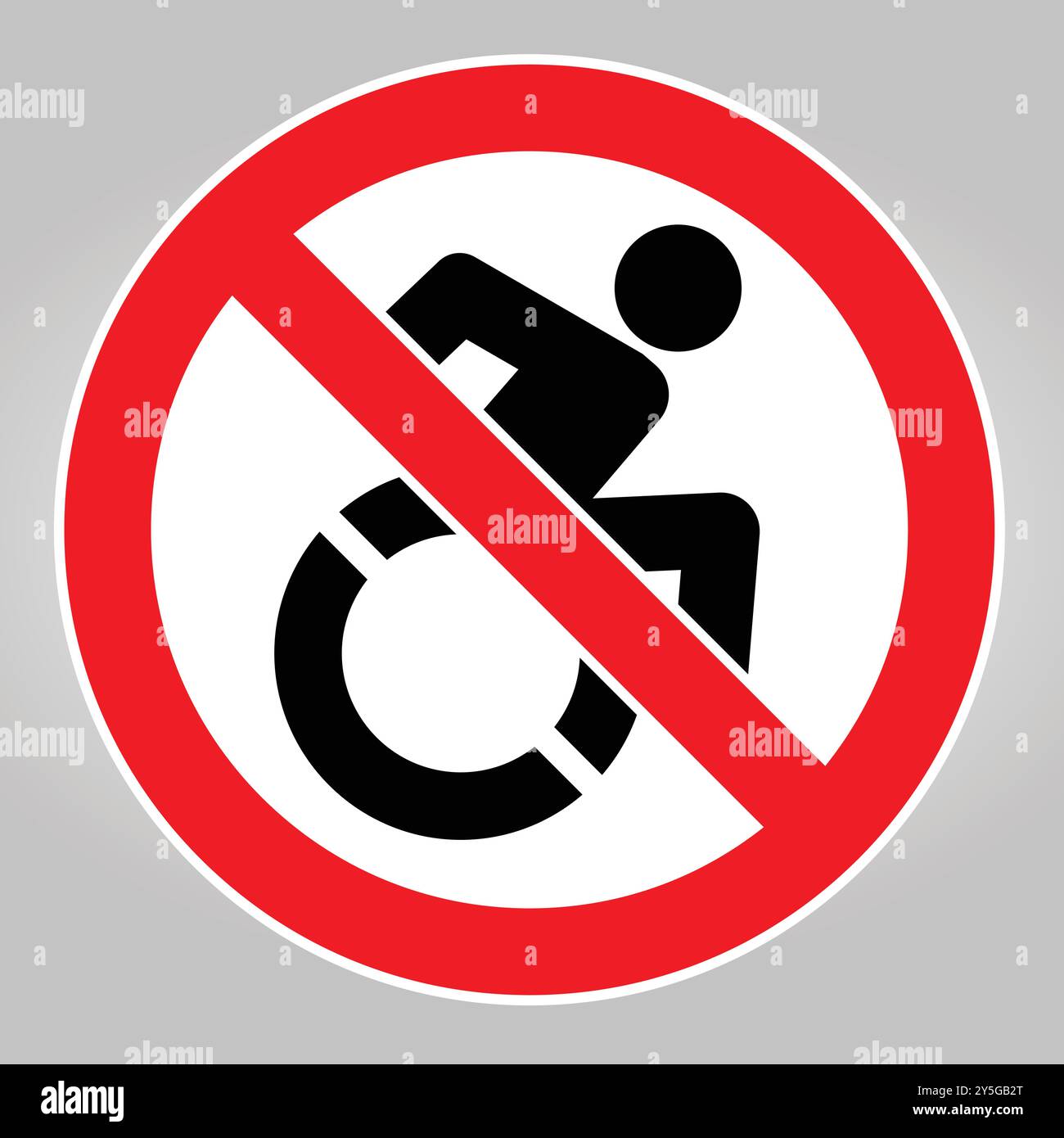 This graphic showcases a prohibition sign against accessibility ...