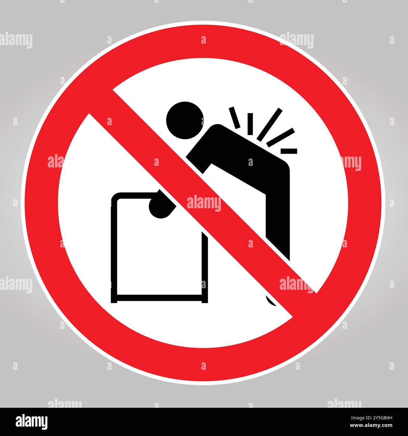 A clear no bending sign illustrating a person leaning on a walker ...