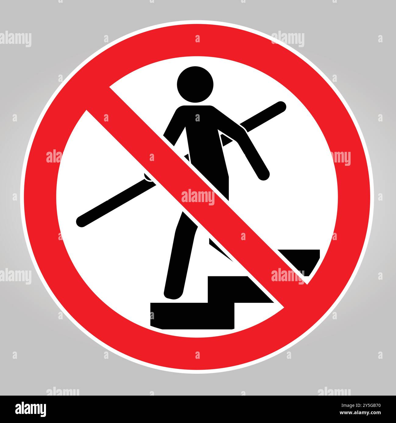 A clear no access sign indicating restricted entry to stairs, designed ...