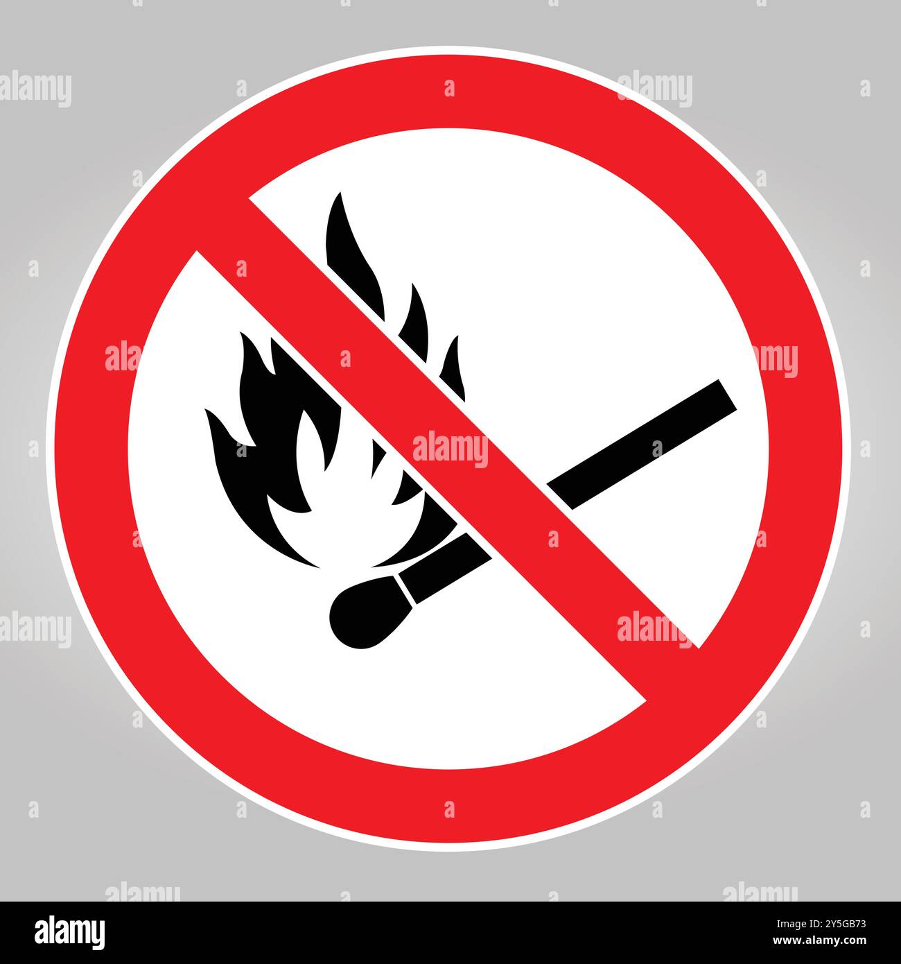 A clear no fire symbol featuring a match and flame for safety. Ideal ...