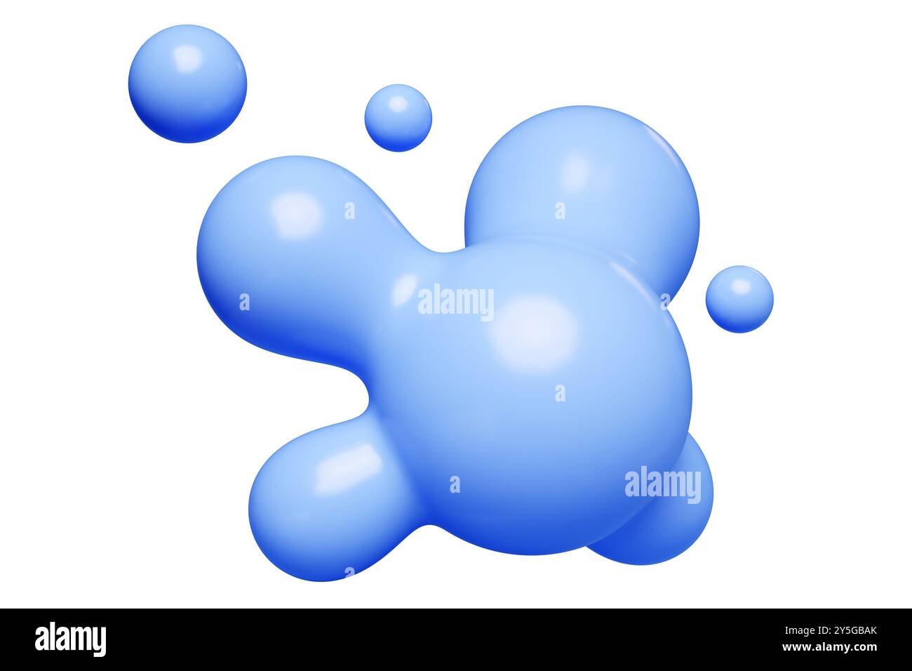 Blue abstract liquid metaball shape. 3d render illustration Stock Photo ...
