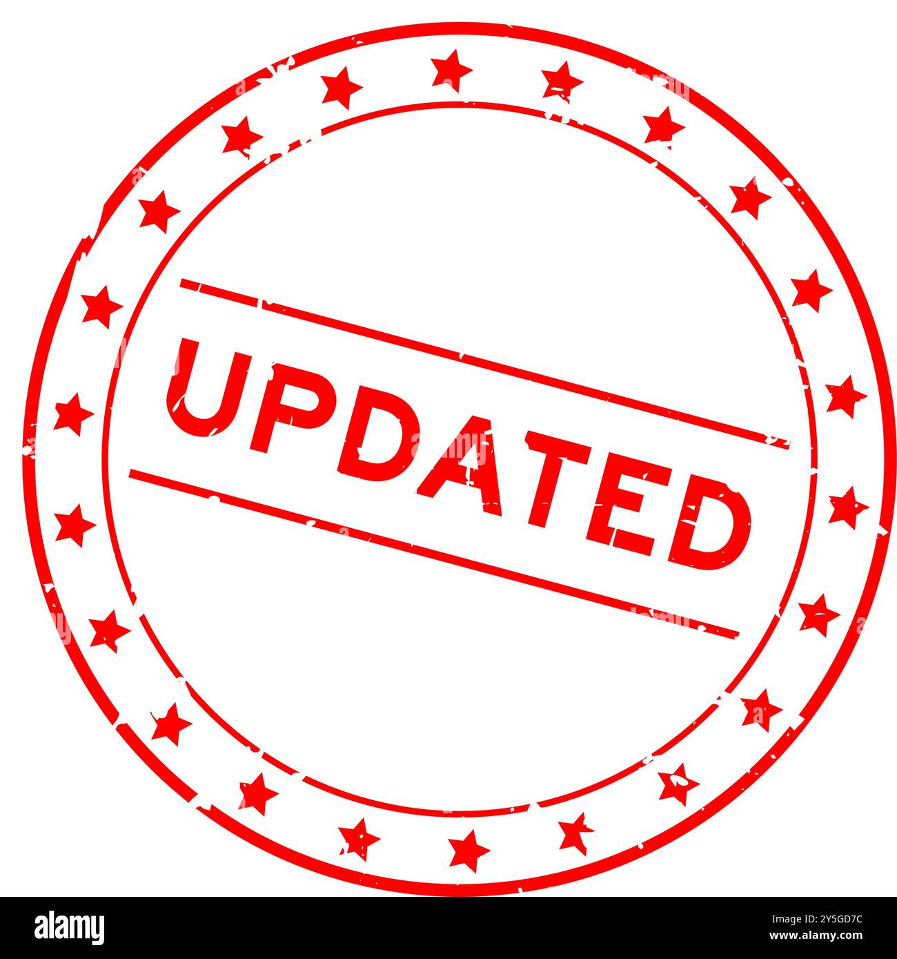 Grunge red updated word hi-res stock photography and images - Alamy