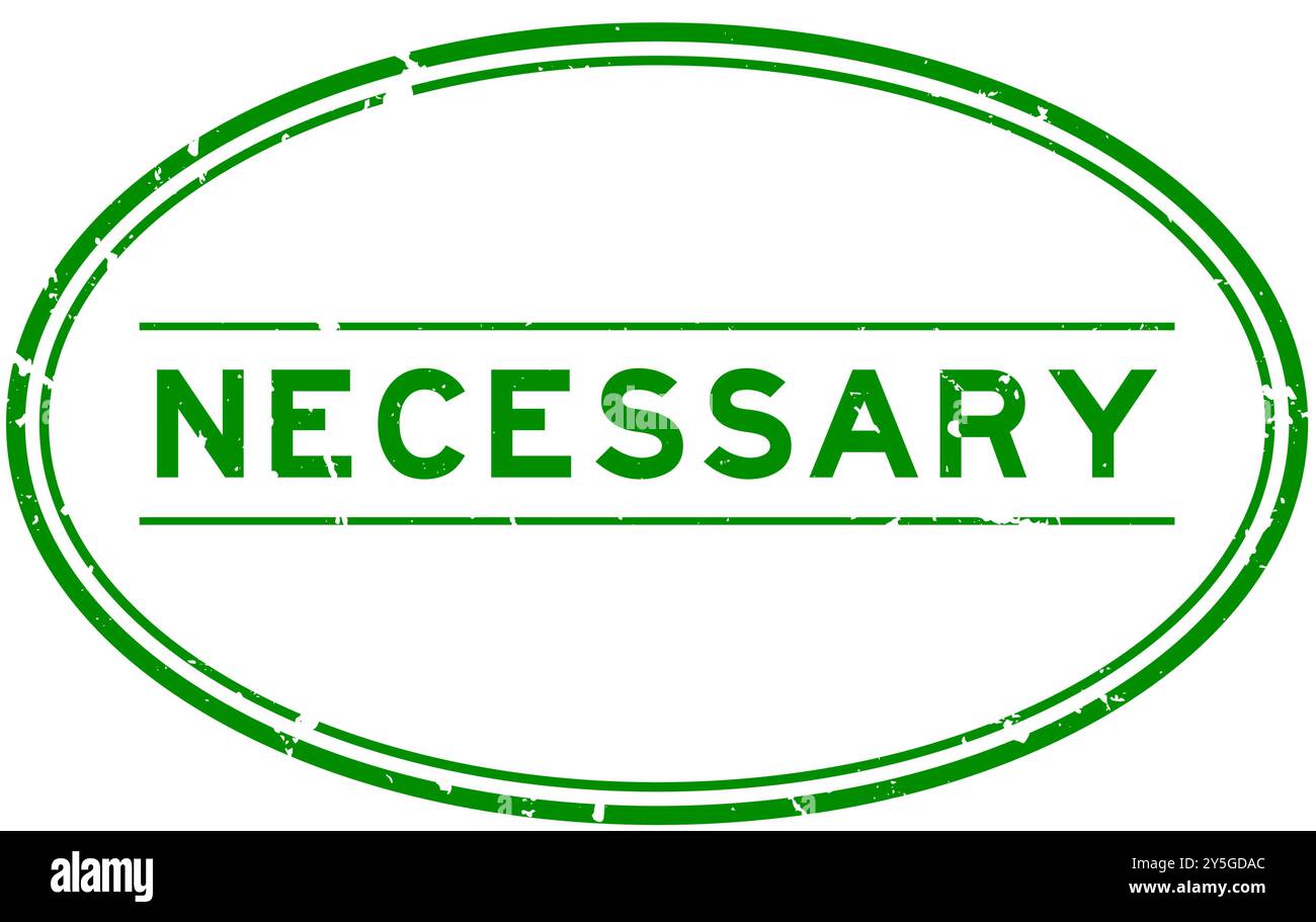 Grunge green necessary word oval rubber seal stamp on white background Stock Vector Image & Art ...