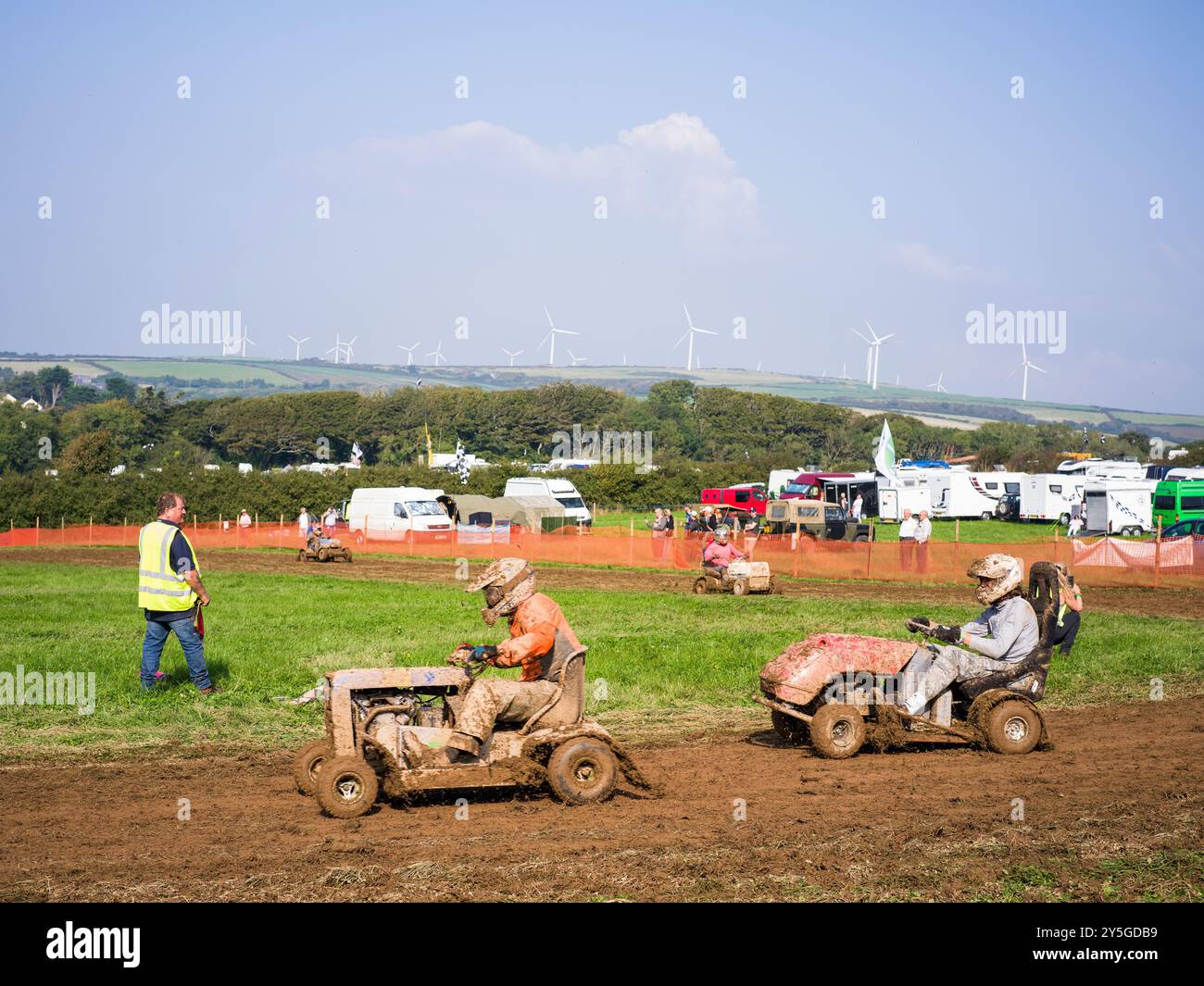 COMPETITORS IN THE LAWN MOWER RACING SAINT MAWGAN VINTAGE STEAM RALLY ...