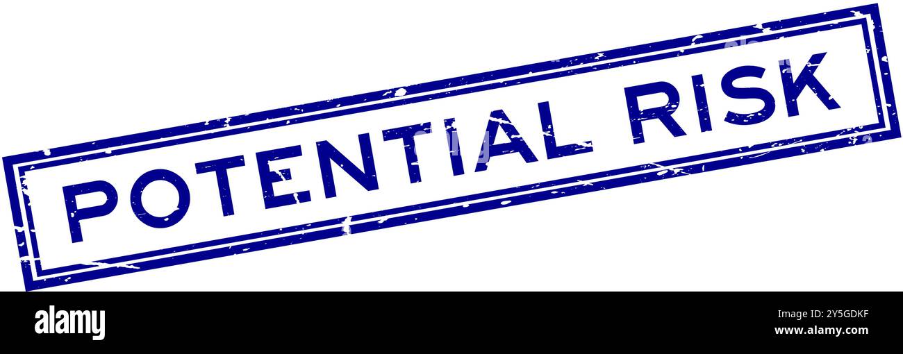 Grunge blue potential risk word square rubber seal stamp on white background Stock Vector Image ...