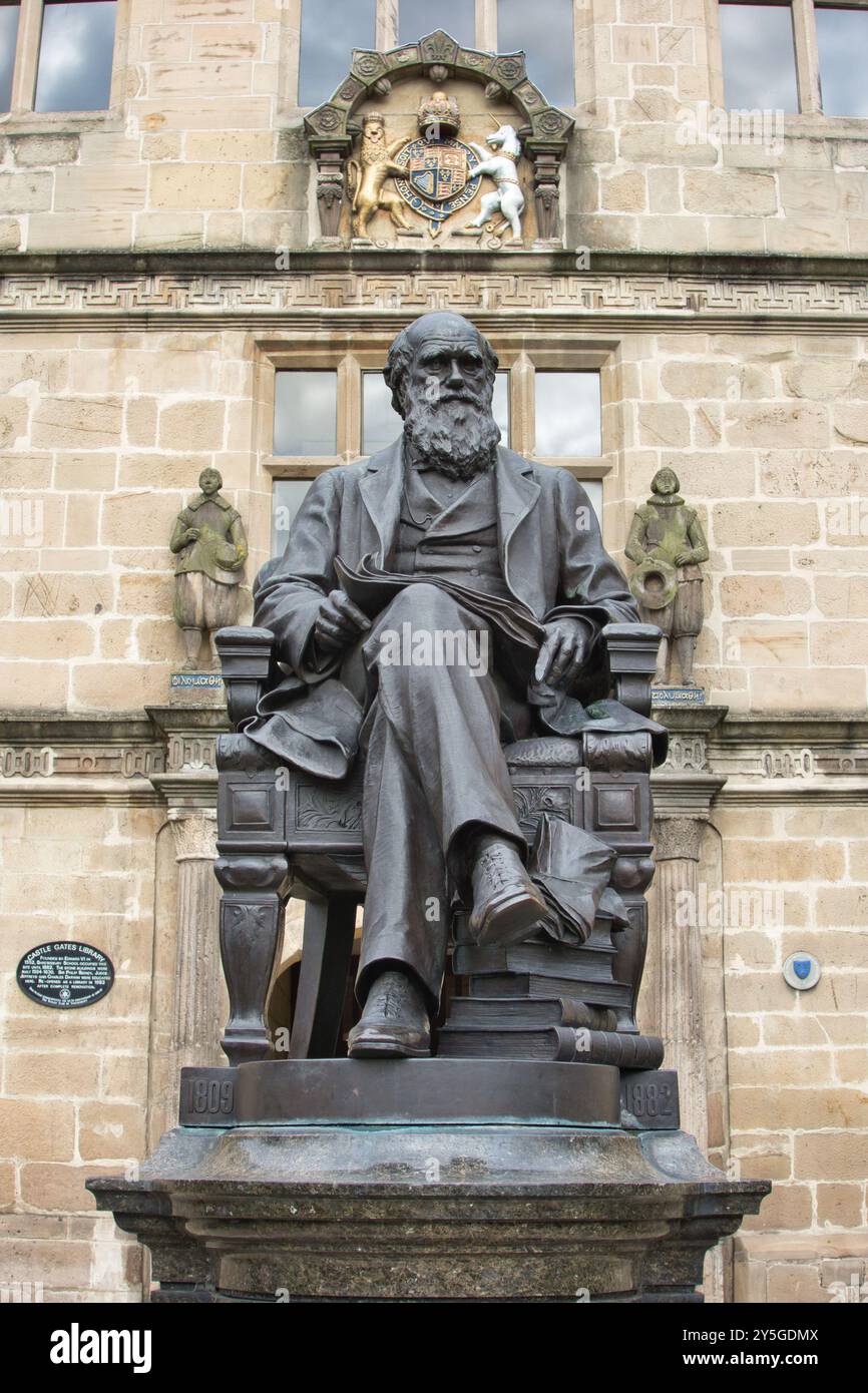 Charles Darwin statue, Shrewsbury, England Stock Photo - Alamy