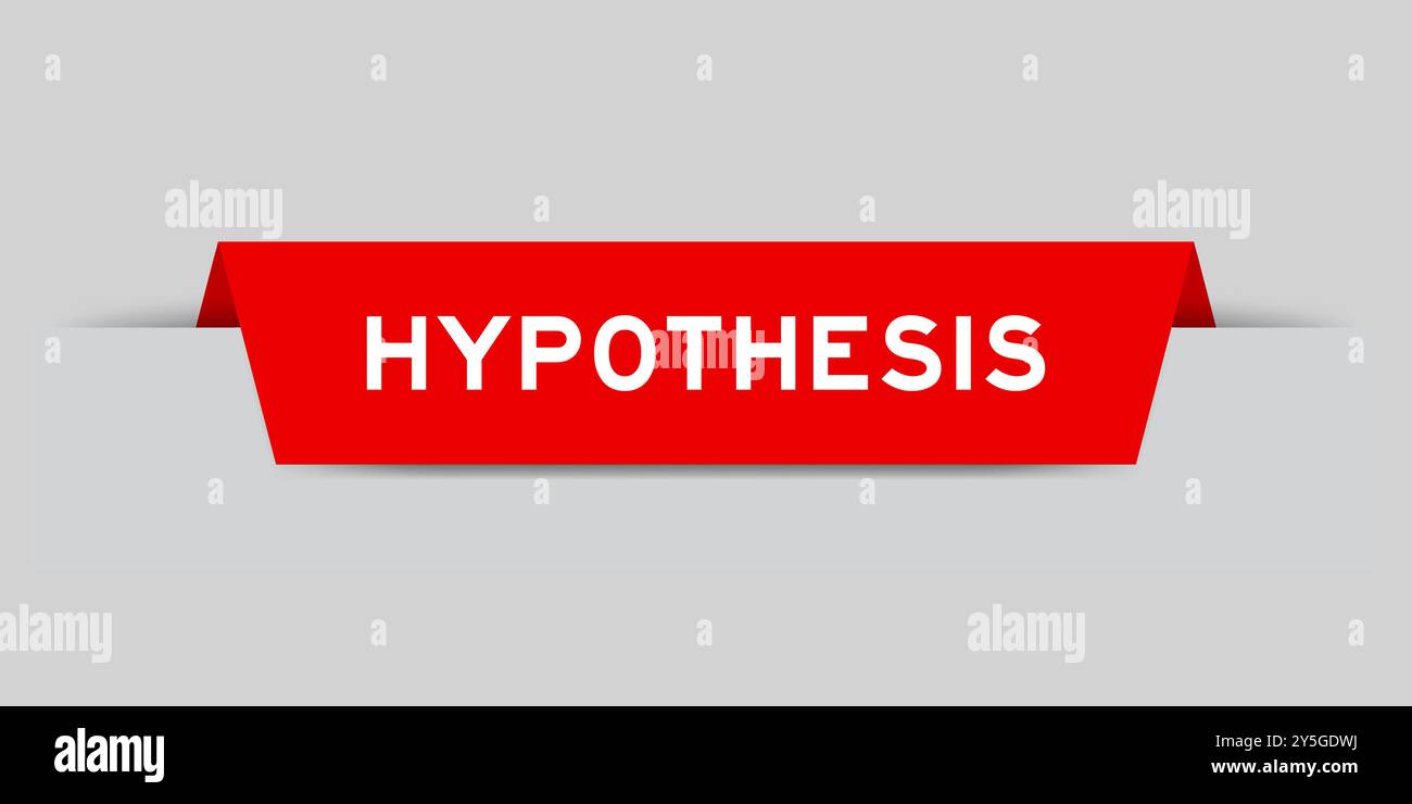 Red color inserted label with word hypothesis on gray background Stock ...