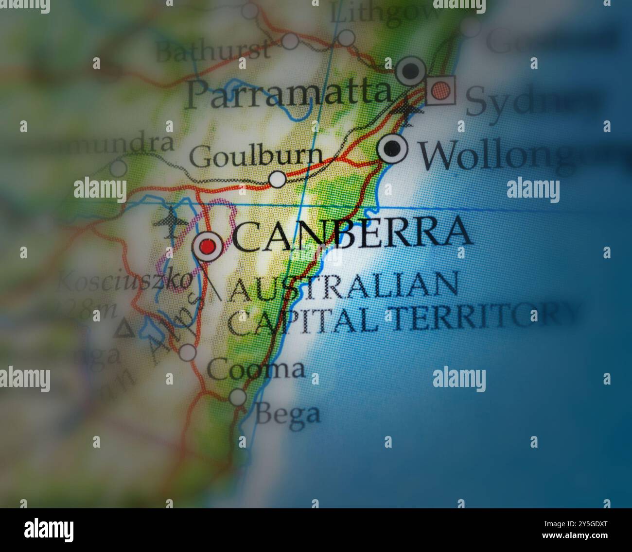 Canberra city map hi-res stock photography and images - Alamy