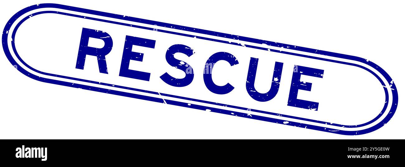 Grunge blue rescue word rubber seal stamp on white background Stock ...