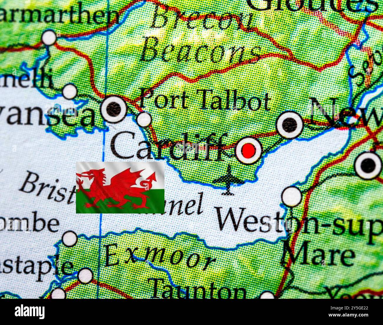 cardiff on the map Stock Photo - Alamy