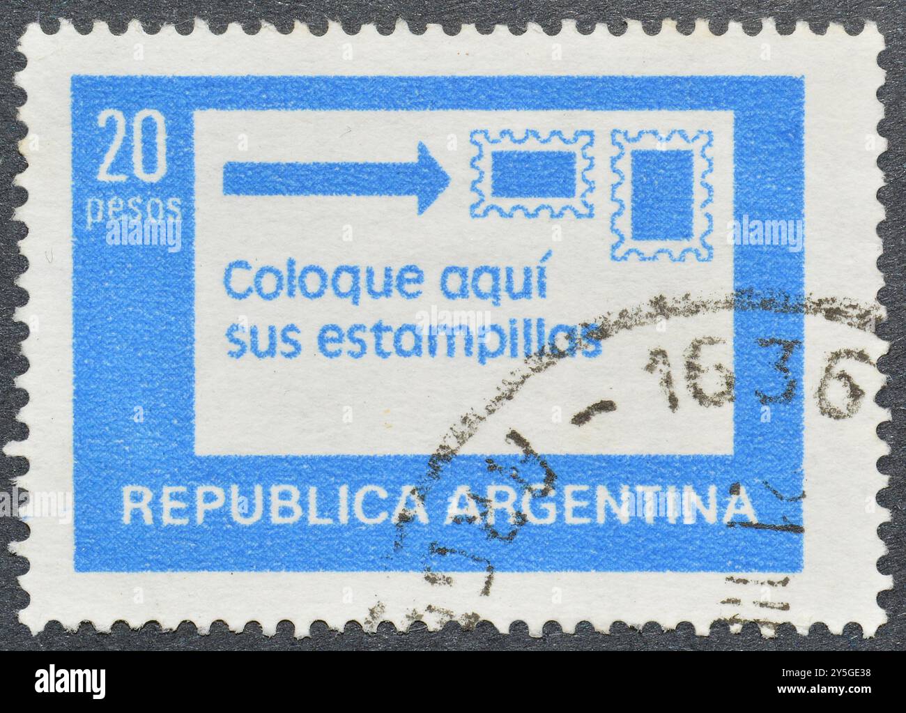 Cancelled postage stamp printed by Argentina, that shows Correct ...