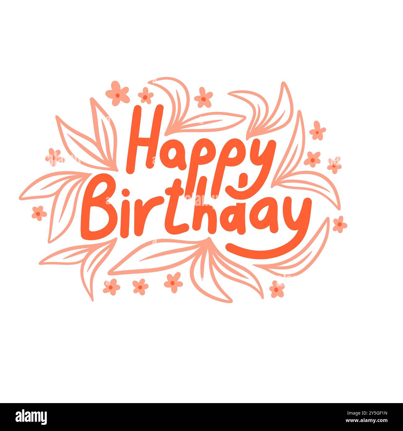 Hand drawn happy birthday congratulation words phrase lettering font in ...