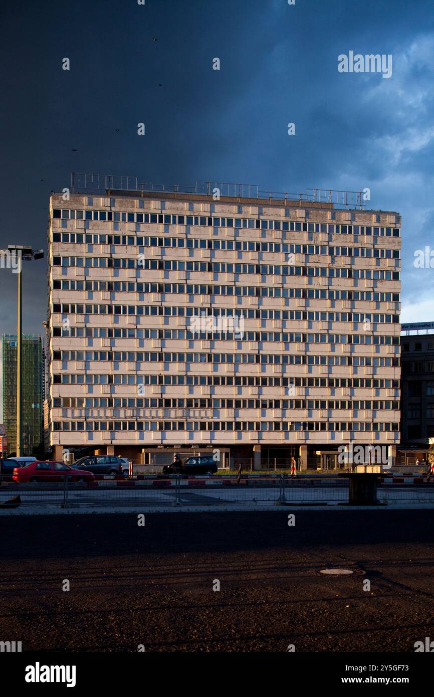 The distinctive apartment building on Karl-Marx-Allee stands tall in ...