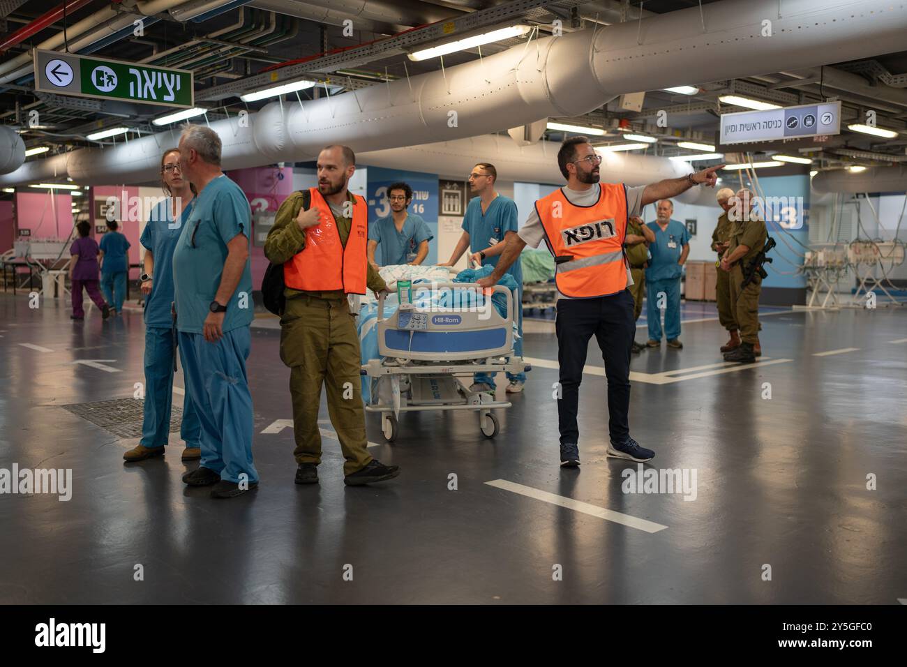 Haifa, Israel. 22nd Sep, 2024. Paramedics assist medical staff at ...