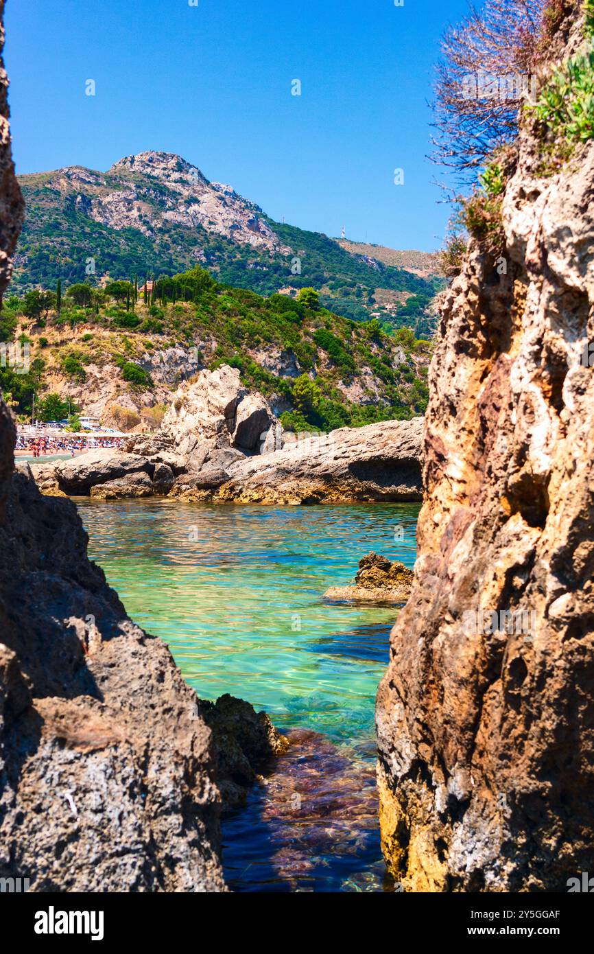 Beautiful sunny view of one of the Zakynthos Porto Zorro beaches ...