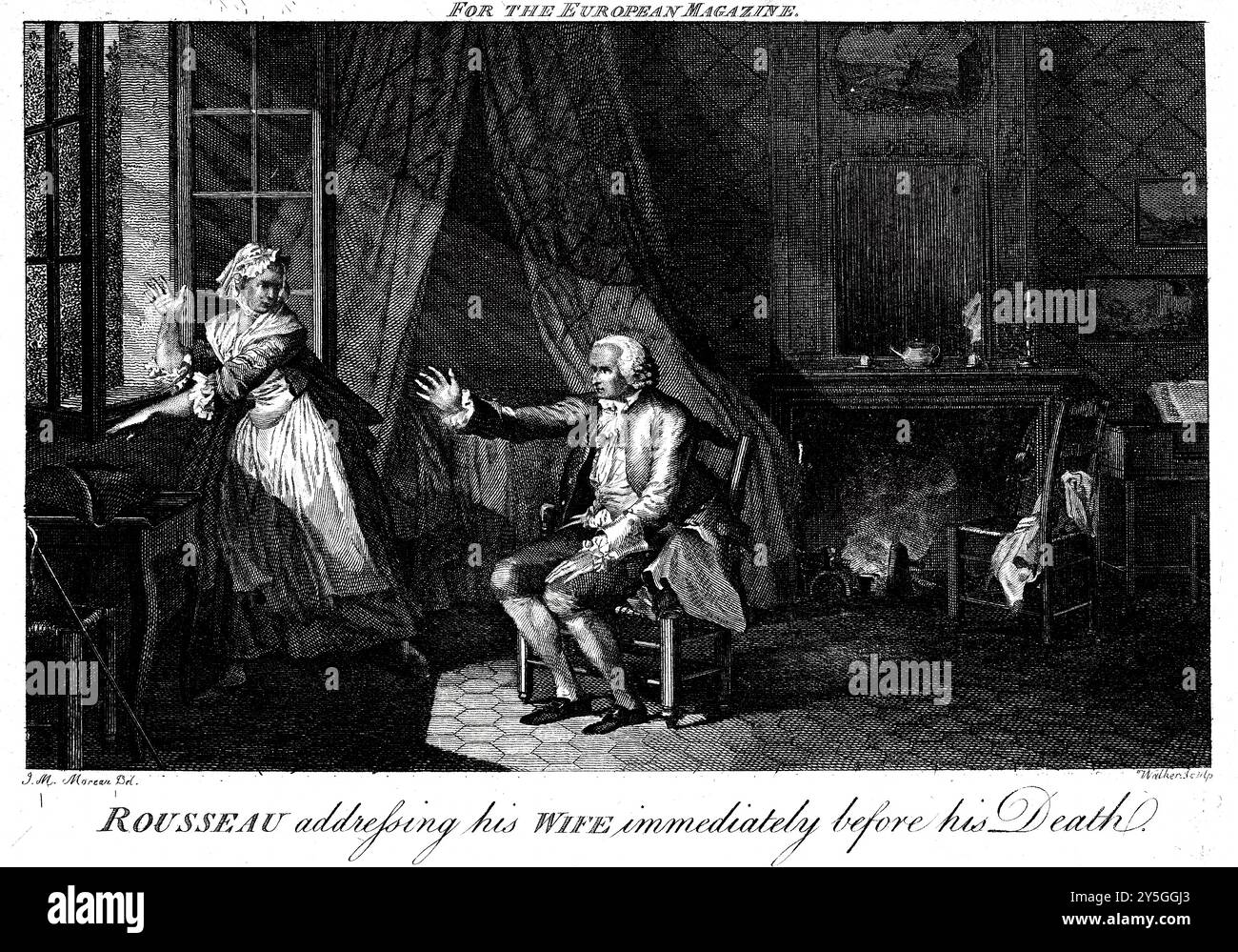 Jean Jacques Rousseau (1712-1778 ) - Portrait, Historical engraving ...