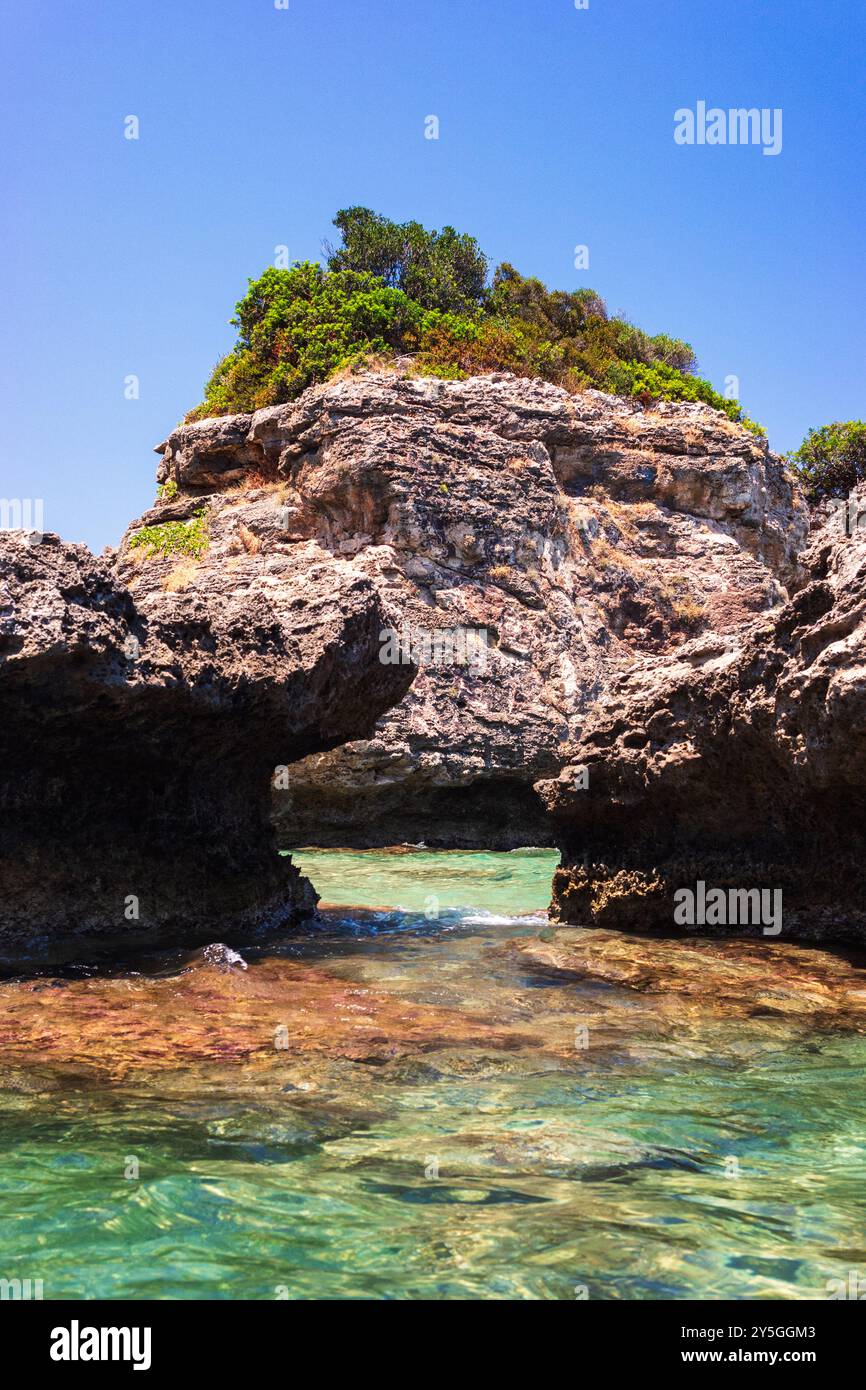 Beautiful sunny view of one of the Zakynthos Porto Zorro beaches ...