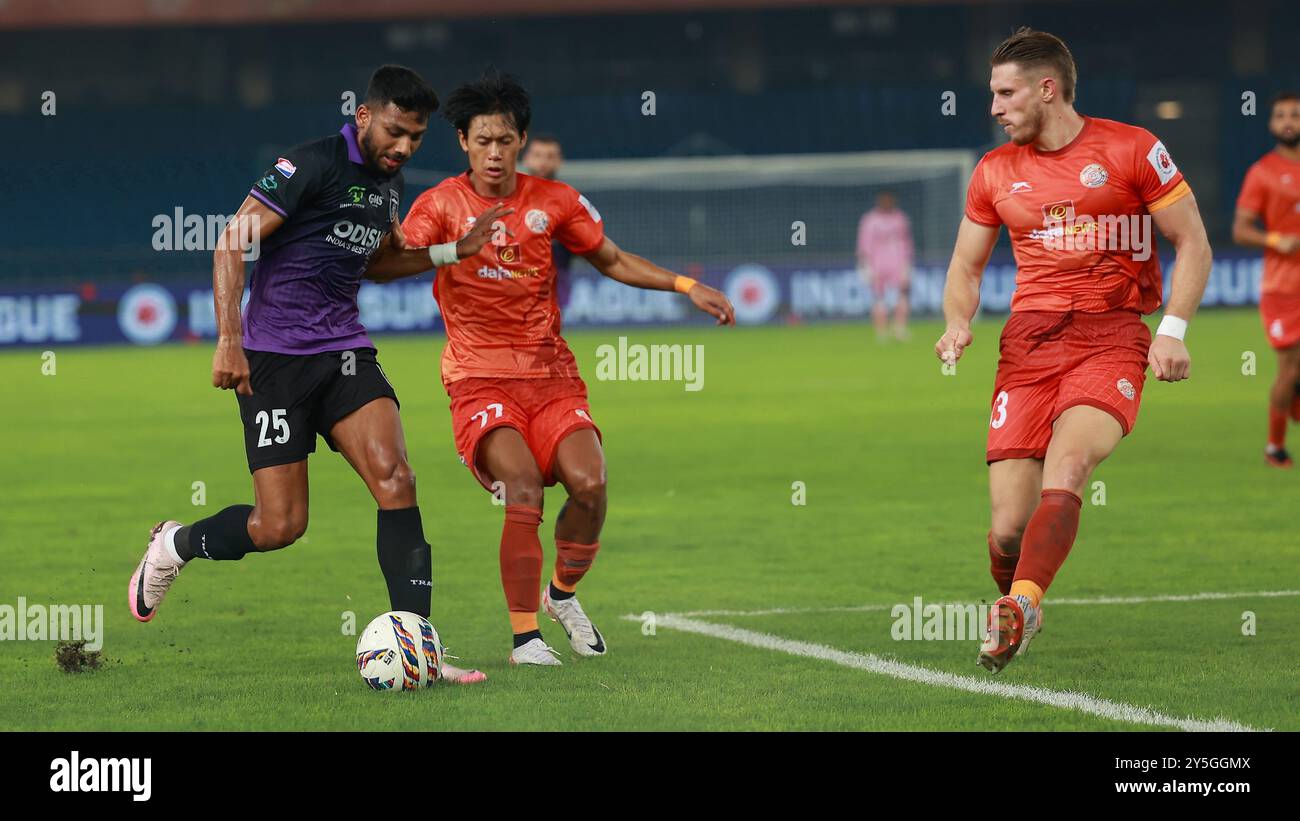 New Delhi, Delhi, India. 20th Sep, 2024. Rahim Ali of Odisha FC and ...