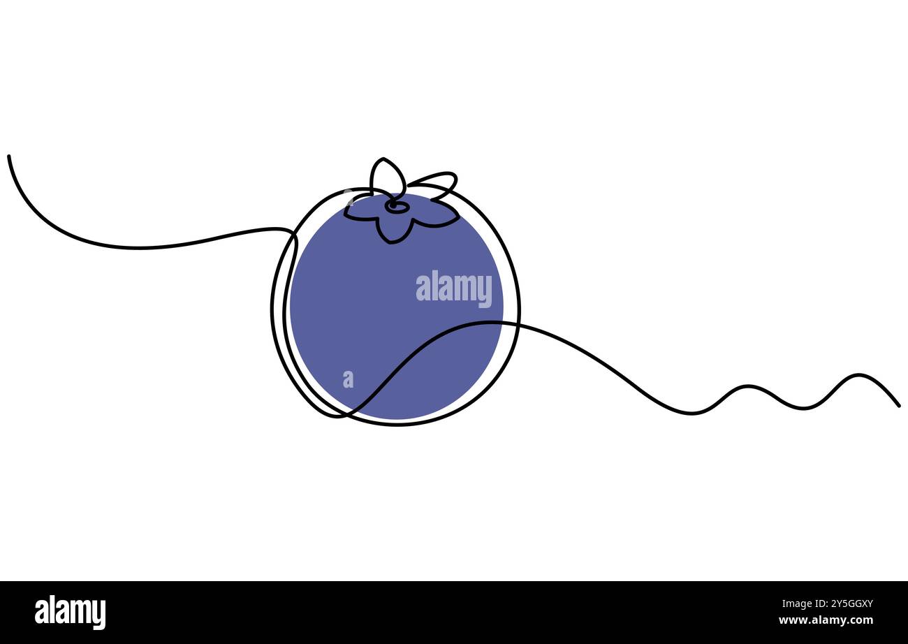 Blueberry vector illustration. One line drawing art illustration with ...