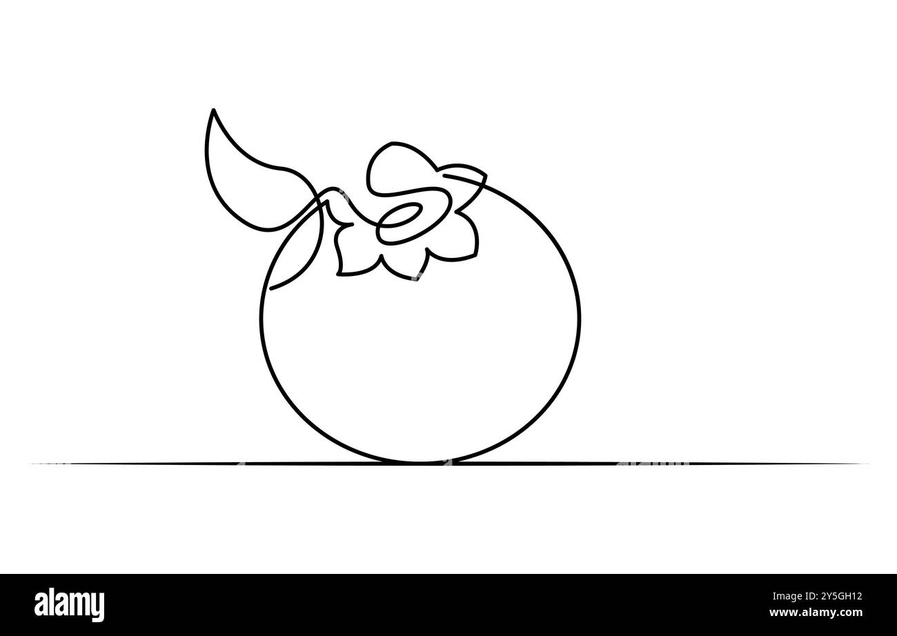 Blueberry vector illustration. One line drawing art illustration with ...