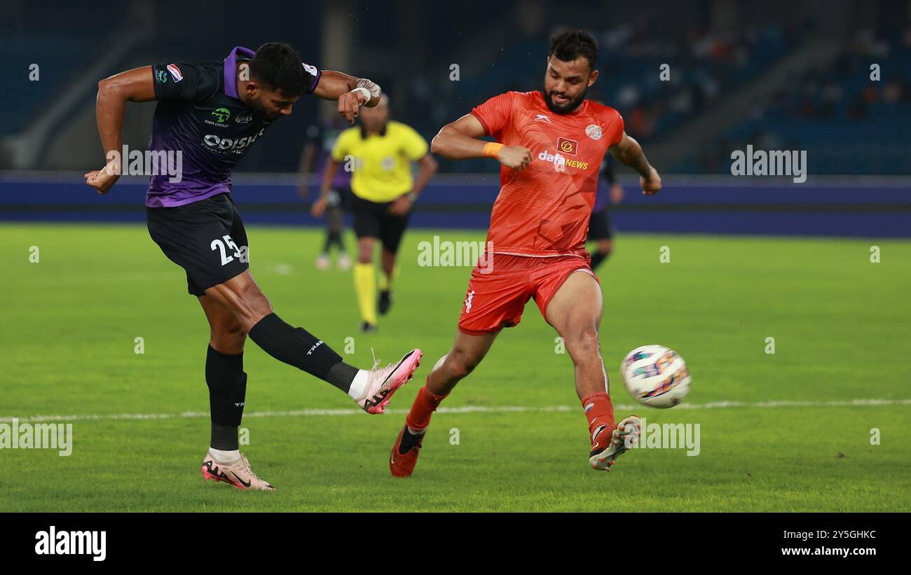 New Delhi, Delhi, India. 20th Sep, 2024. Rahim Ali of Odisha FC and ...