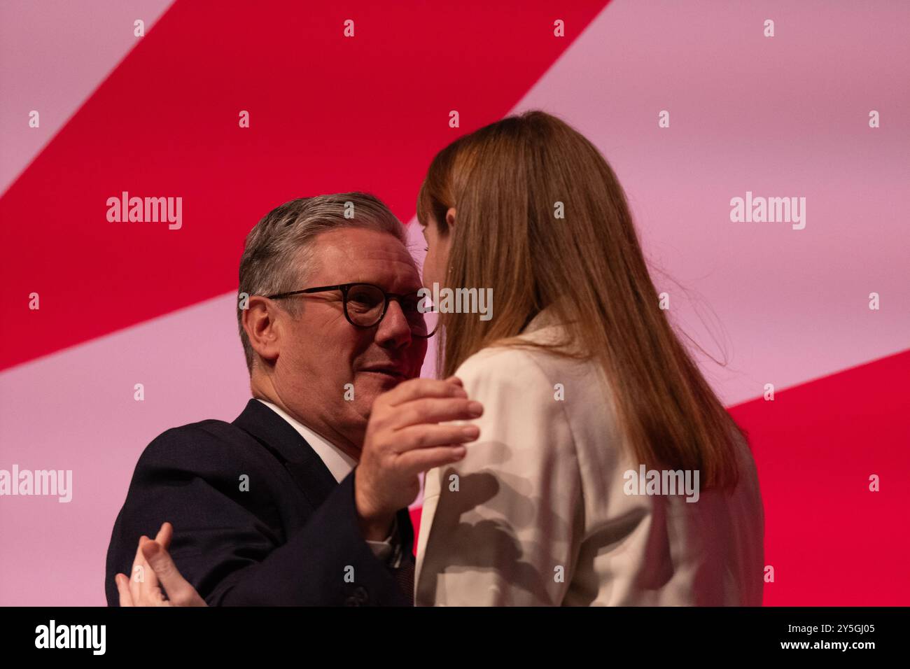 PM Keir Starmer listens, then applauds, Angela Rayner, Deputy Prime ...