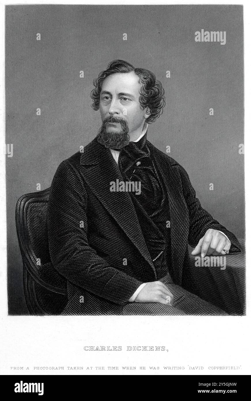 Charles Dickens (1812-70 ) - Portrait, Historical engraving Stock Photo ...