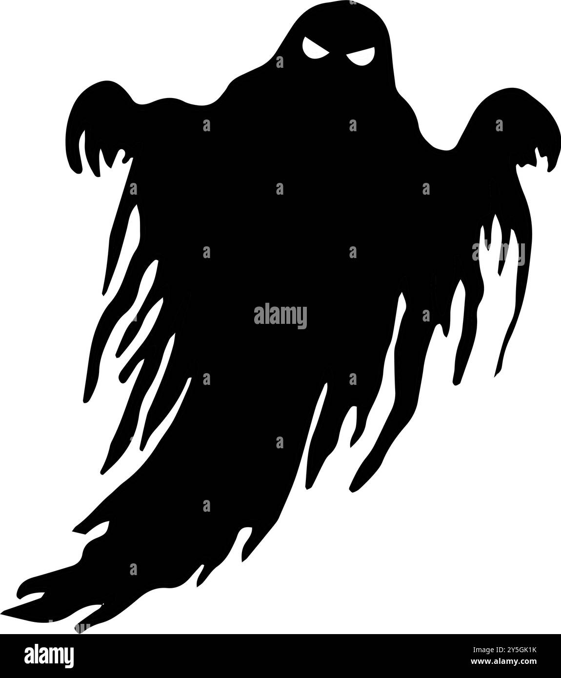 Scary ghost silhouette. Halloween graphic illustration. Hand drawn ...