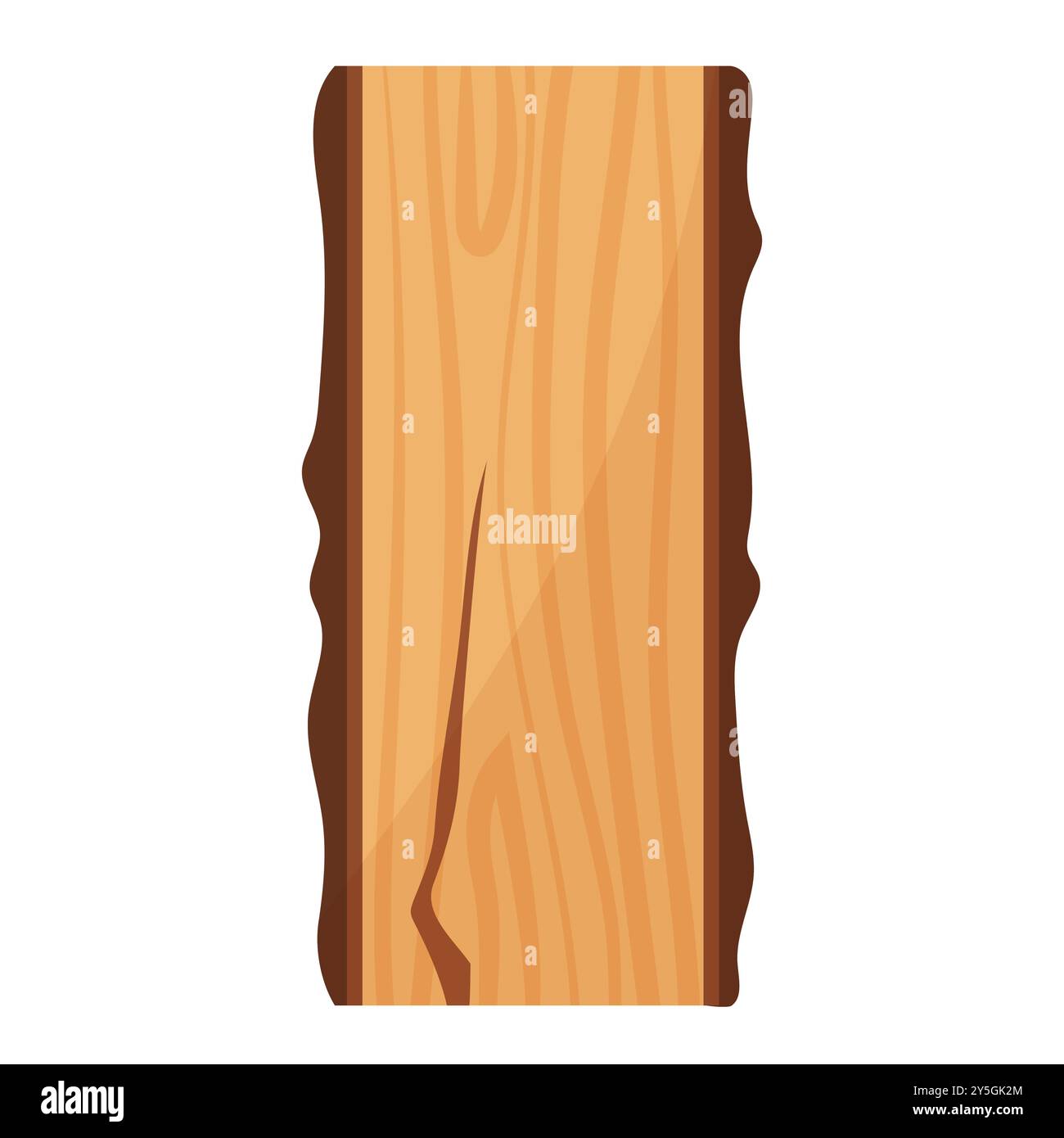 A vector image of a single wooden plank with natural texture and color ...