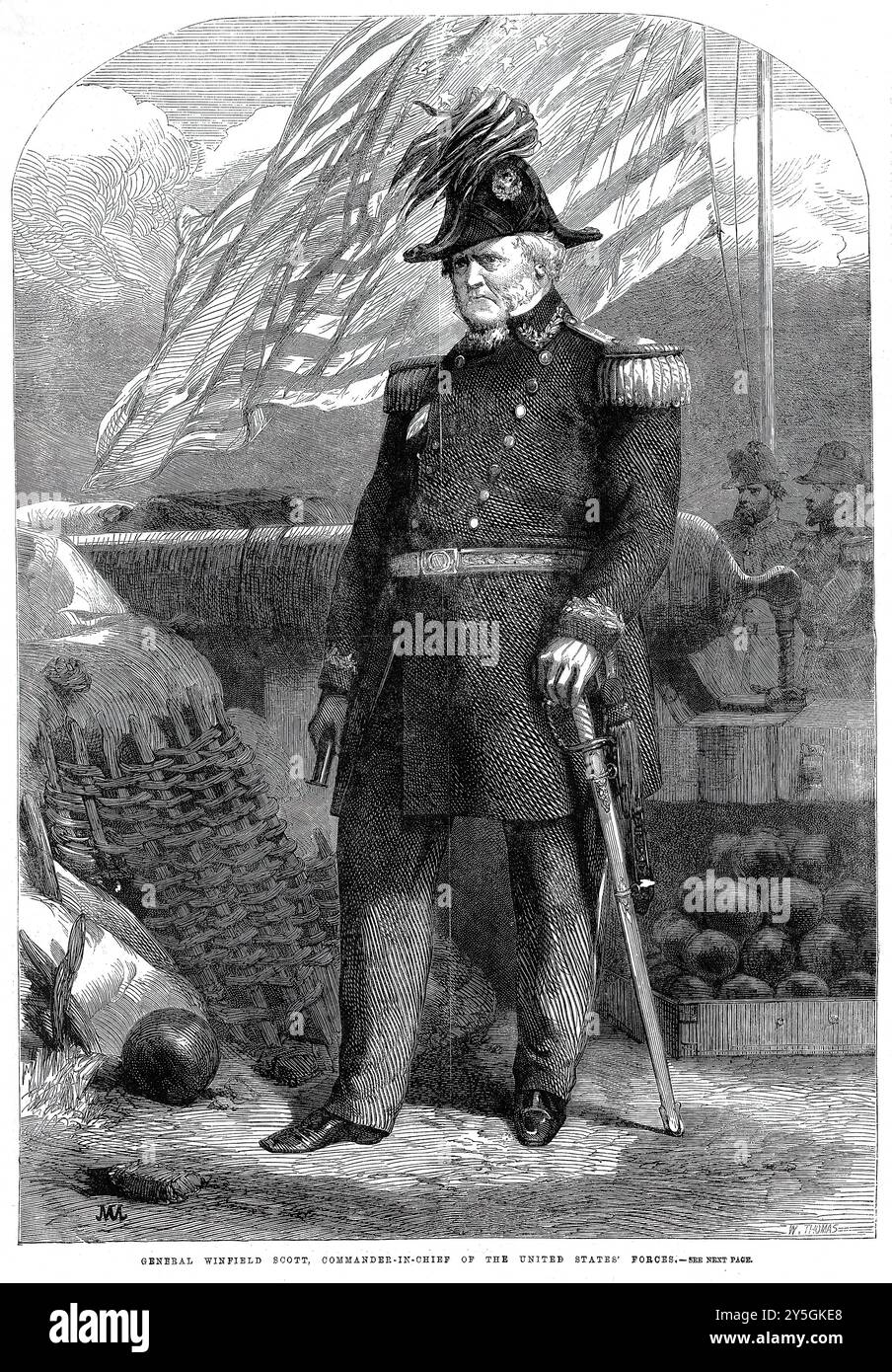 Winfield Scott (1786-1866 ) - Portrait, Historical engraving Stock Photo - Alamy