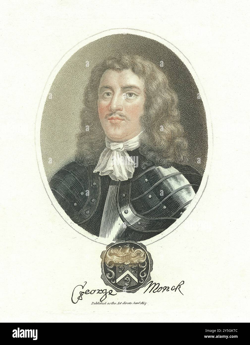 George Monk (or Monck ) - Portrait, Historical engraving Stock Photo ...