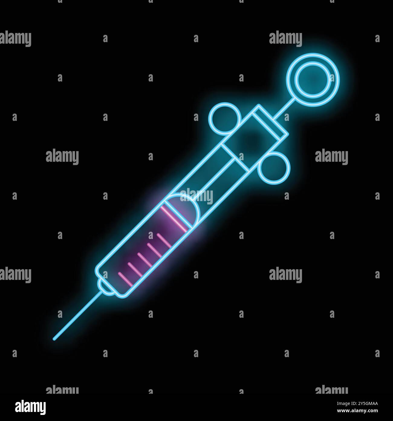 Glowing neon line syringe icon hi-res stock photography and images - Alamy