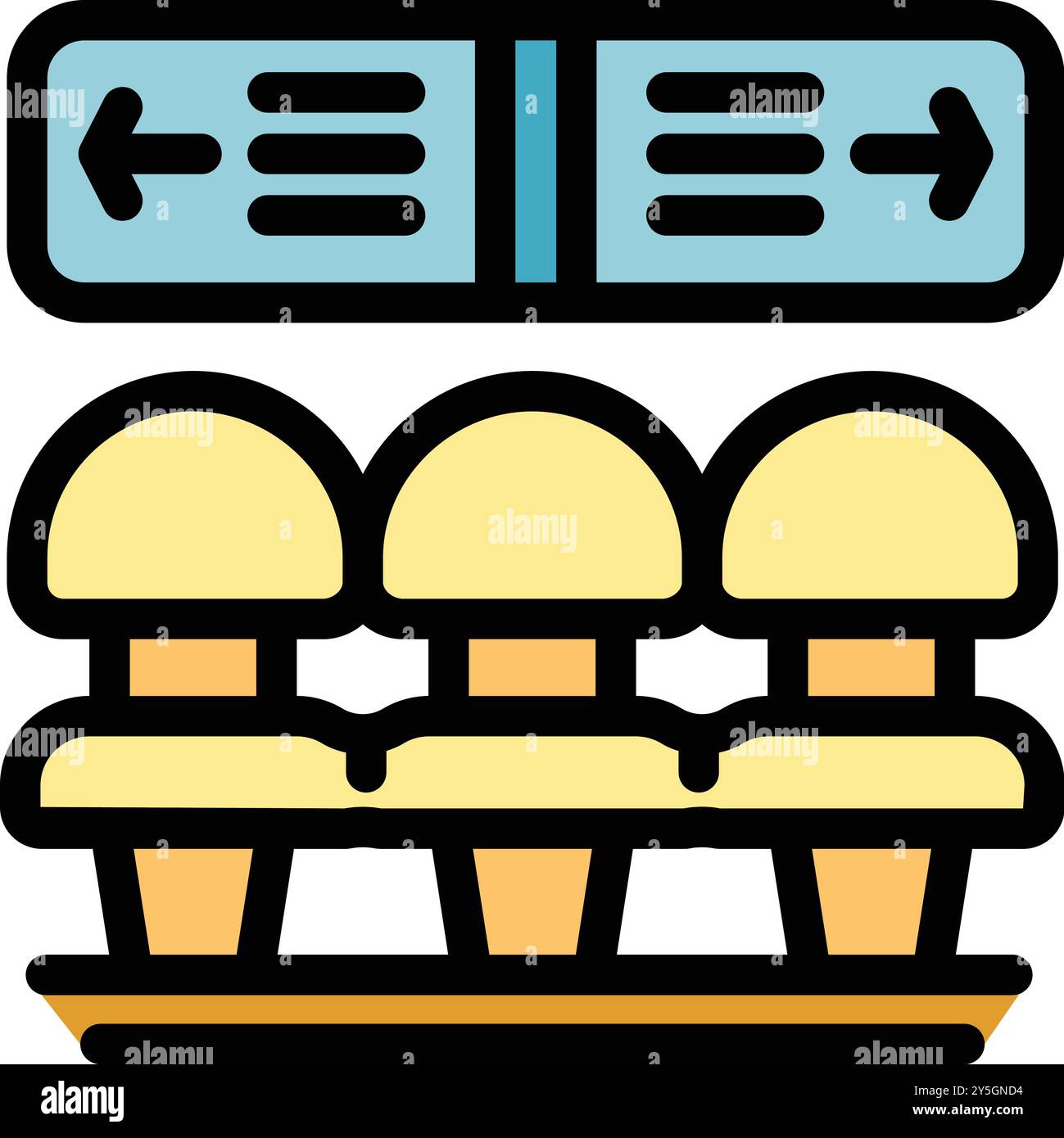 Empty airport seats are waiting for passengers with a departure ...