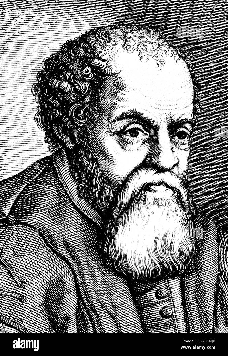 Ulysses Aldrovandi (c1524-1607 ) - Portrait, Historical engraving Stock ...